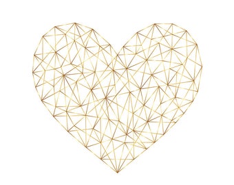 Gold heart printable | Etsy