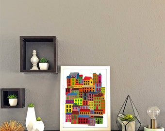 Collage houses | Etsy