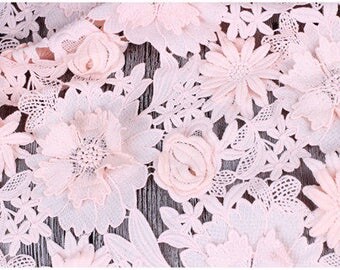 Pink lace fabric | Etsy