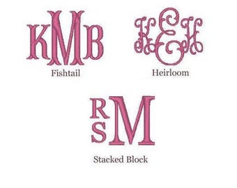 Fishtail monogram | Etsy