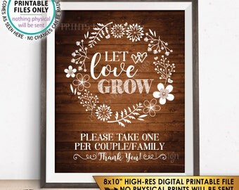 Watch Love Grow Sign Watch Our Love Grow Wedding Favors