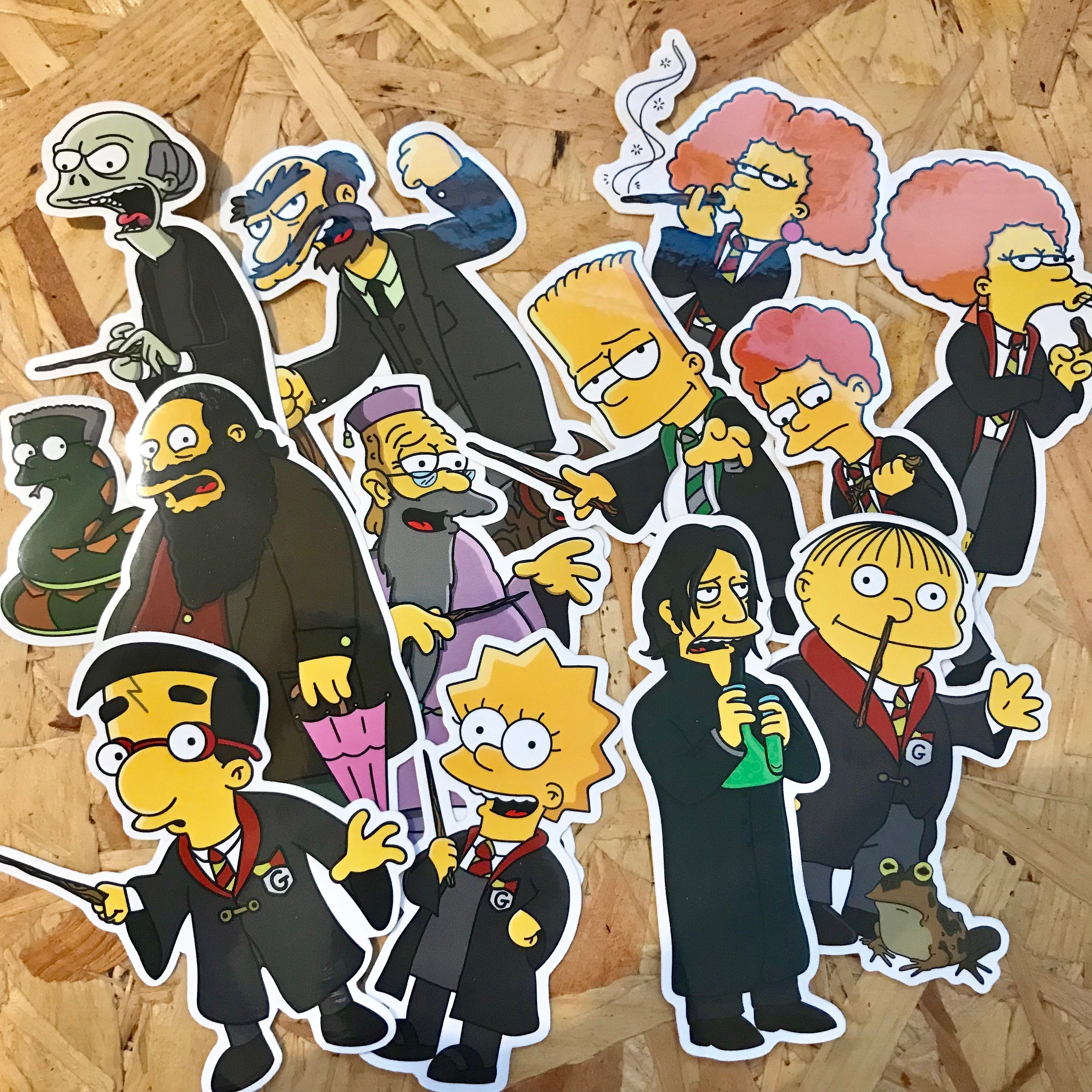Simpsons x Harry Potter Die Cut Sticker Set