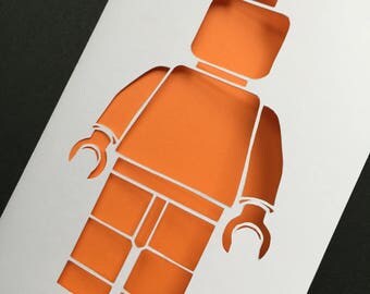 Large Wooden LEGO Man sculpture Cherry