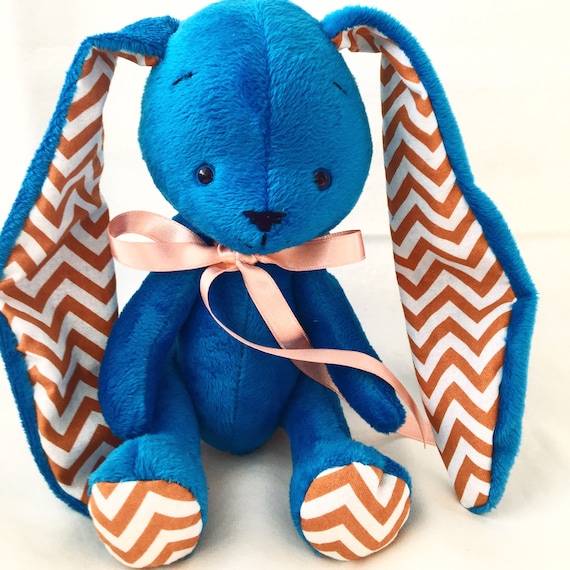 Blue bunny rabbit handmade soft toy Easter bunny baby gift