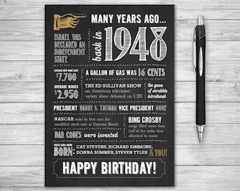 1948 birthday | Etsy