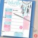 Dream Catcher printable planner pack. Feather boho planner