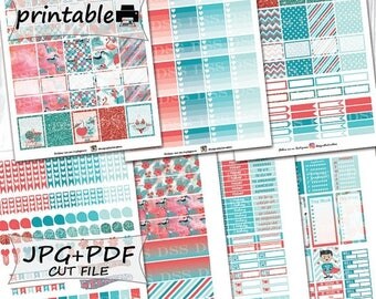 Watermelon planner stickersprintable planner