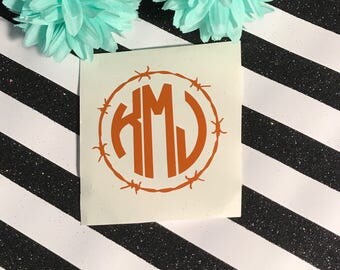 Barbed wire monogram | Etsy