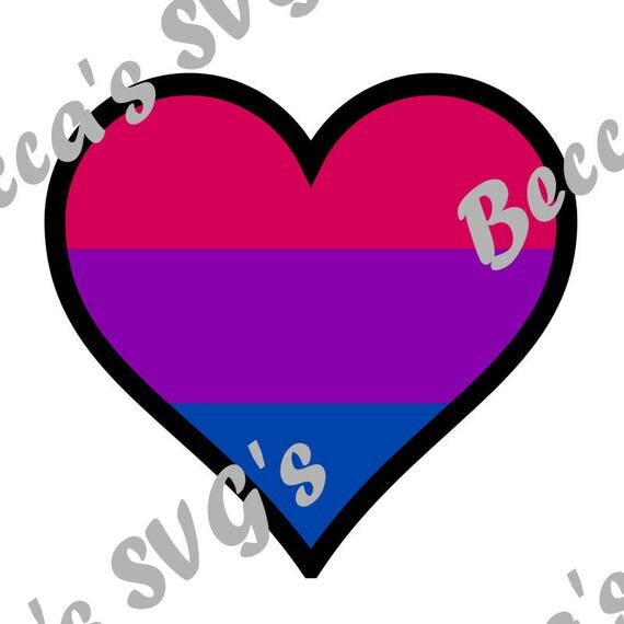 4 color/Layer Bi pride flag heart