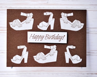 Shoes birthday card | Etsy