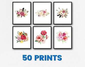 Flowers printable | Etsy
