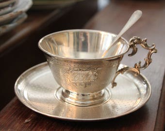 Silver teacup | Etsy