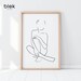 Line Drawing PRINTABLE Line Art Female Body Female Pose