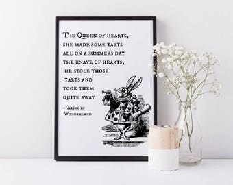 White rabbit quote | Etsy