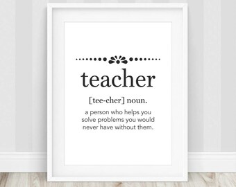 Teacher wall art | Etsy