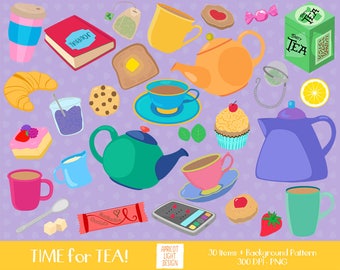 Tea party clip art | Etsy