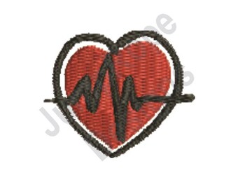 Heartbeat embroidery | Etsy
