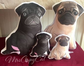 Pug pillow | Etsy