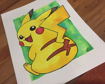 Pikachu painting | Etsy