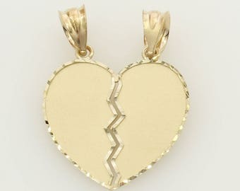 Split heart necklace | Etsy