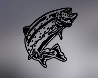 Trout decal | Etsy