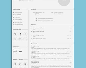 Cv template | Etsy