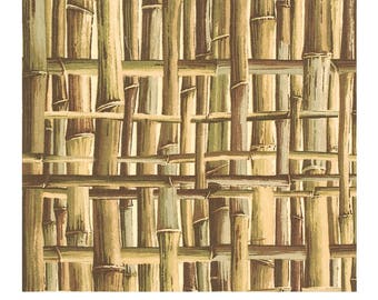 Bamboo print fabric | Etsy