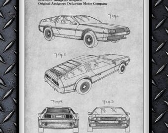 Delorean blueprint | Etsy