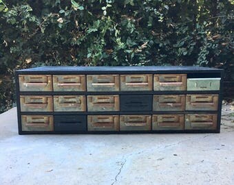 Card catalog cabinet | Etsy