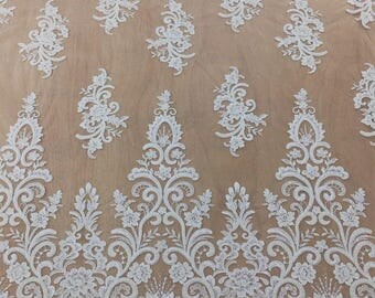 Beaded lace fabric | Etsy