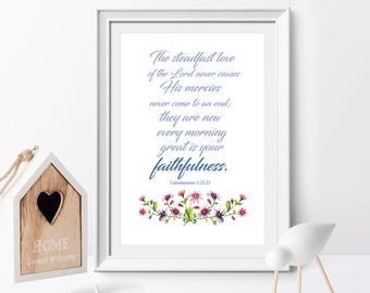 Bible Verse Wall Art The Steadfast Love of the Lord Never