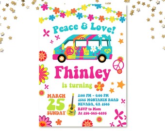 Hippie invitation | Etsy