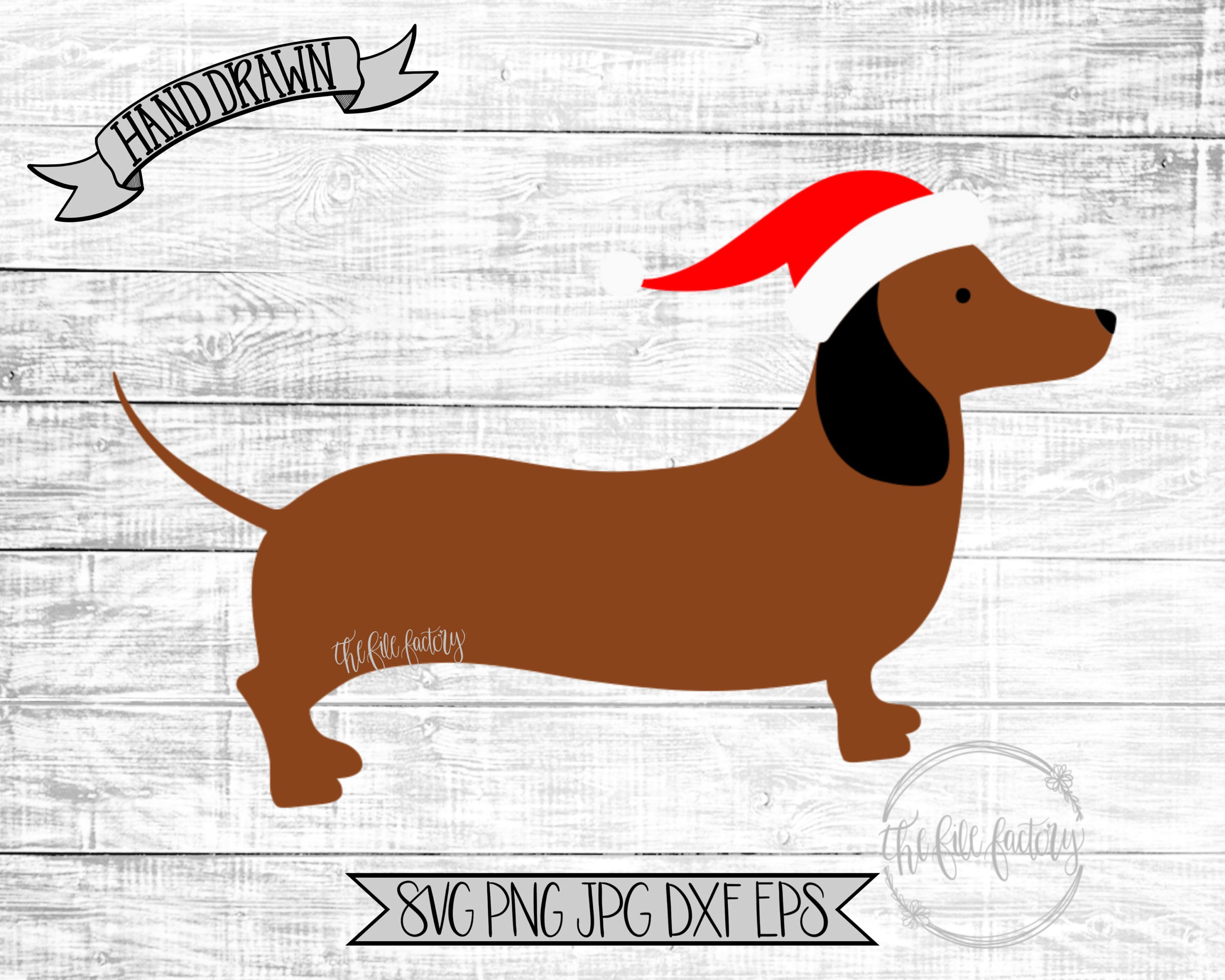 Dachshund In A Santa Hat - Dachshund Through The Snow - Christmas Cut ...