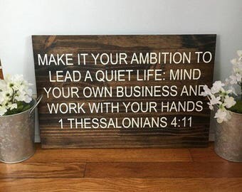 Lead a quiet life | Etsy