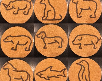Animal coasters | Etsy