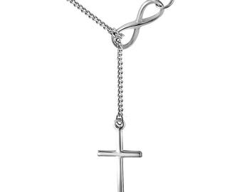 Handmade Sterling Silver Infinity Cross Pendant