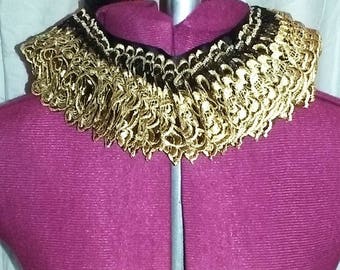 Three layer tulle collar neck cuff clown jester ruffle ruff