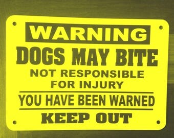 Dog bite sign | Etsy
