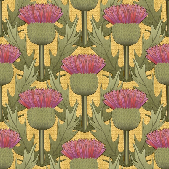 Items similar to Summer Thistle Fabric - Honey And Thistle By ...