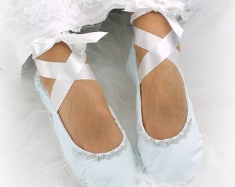 Blue ballet flats | Etsy