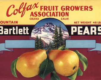 Blue Goose California Pear Crate label