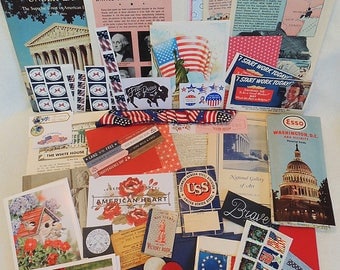 Stars & Stripes Digital Scrapbook Paper vintage July 4th