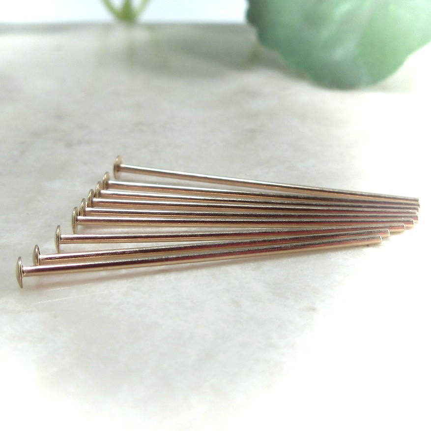 Head Pins Gold Filled Domed 1 inch 20g 10 pcs R2000 - Gold Headpins ...