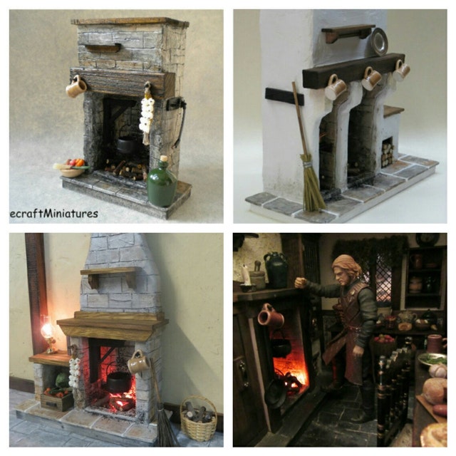 DollHouse Fireplaces and DollHouse by FirecraftMiniatures on Etsy