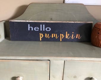Wood pumpkin sign | Etsy