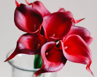 Red calla lily | Etsy