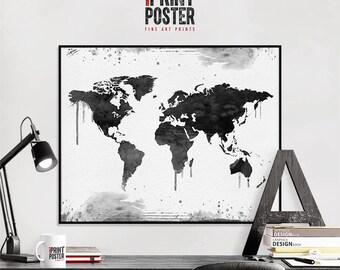World map poster | Etsy