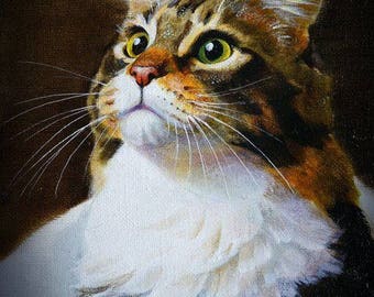 Cat painting | Etsy
