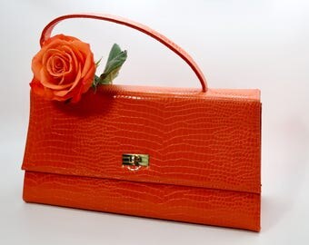 Orange handbag | Etsy