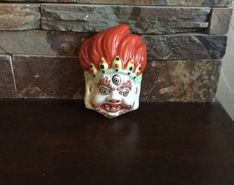 Long nose devil mask demon mask red devil paper mache